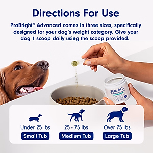 PetLab Co. ProBright Advanced Dental Powder - Dog Breath Freshener - Teeth Cleaning Made Easy – Targets Tartar & Bad Breath - Formulated for Small Dogs