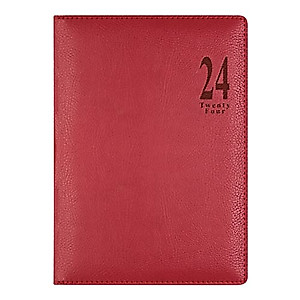 Letts of London Milano Weekly Planner, 12 Months, January to December, 2024, Appointments, A5 Size, 8.25" x 5.875", Red (CTO3XURD-24)