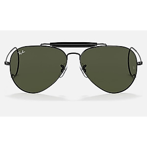 Ray-Ban RB3030 Outdoorsman L9500 58MM Black/G-15 Green Crystal Pilot Sunglasses for Men for Women + Bundle With Designer iWear Eyewear Kit
