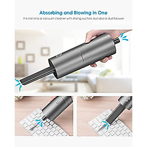 Brigii Mini Vacuum Cleaner,Small Handheld Vacuum Cordless USB Rechargeable,Dust Buster and Blower 2 in 1, Easy to Clean Desktop, Keyboard, Drawer, Car Interior and Other Crevices, Small Spaces-Y120