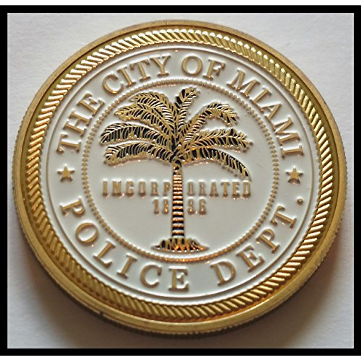 Miami Police Law Enforcement Colorized Challenge Art Coin