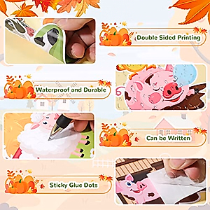 MWOOT 45 Pcs Farm Animals Cutout Double Sided Printing Cardboard Cutting,Paper Cut Bulletin Board Set with Glue Point Dots,Creative Cardstock for Kid Classroom Barnyard Party decor (15 Styles,15x15cm)