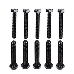 Aicosineg 10Pcs M10 x 65mm Carbon Steel Grade 8.8 External Hex Head Screw Bolts Metric Thread Hexagon Bolts Fastener Bolts for Hardware Furniture Industry Machinery Black 2.81x0.62inch