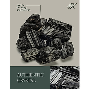 KALIFANO Black Tourmaline Bundle with Calming and Purification Energy - Brazilian Turmalina Negra Schorl Reiki Healing Crystal Used for Protection and Security (Information Card Included)
