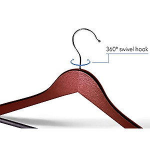Topline Classic Wood Suit Hangers - 30 Pack (Cherry Finish)
