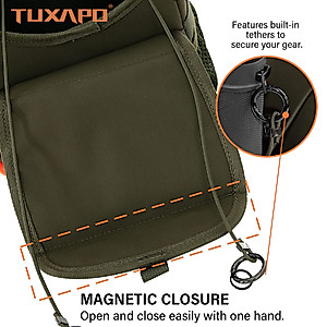 Tuxapo Binocular Harness Chest Pack with Rangefinder Pouch Bino Case for Hunting Hiking Shooting