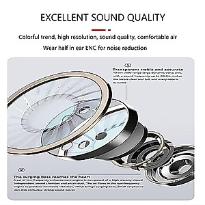 TECIGO Waterproof Wireless Headphones,5.3 Bluetooth Wireless Earplugs with Touch Control,Running Stereo e-Sports Game Headset with 10m Connection,Small Fuselage/Noise Reduction/Charging Box (Black)