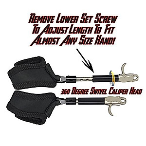 Sniper Adjustable Archery Buckle Release; for Compound Bows, Ambidextrous Adult & Youth Sizes, 360 Swivel with Dual Caliper Head, Adjustable Trigger Tension, Tools Included: Adult Black