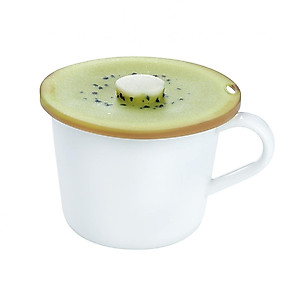 Charles Viancin - Set of 2 Kiwi 4” Silicone Drink Covers - Airtight Seal on Any Smooth-Rimmed Glass, Keep Drinks Cool or Hot, Protect from Winged Pests - BPA-Free - Oven, Freezer, Dishwasher Safe