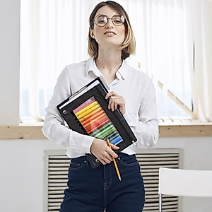 Thenshop 96 Pcs 3 Ring Pencil Pouch, Pencil Zipper Pouches for 3 Ring, Zipper Pencil Pouches Bulk, Binder Pencil Bag, Pencil Cases with Clear Window for Boy Girl School Office Supplies