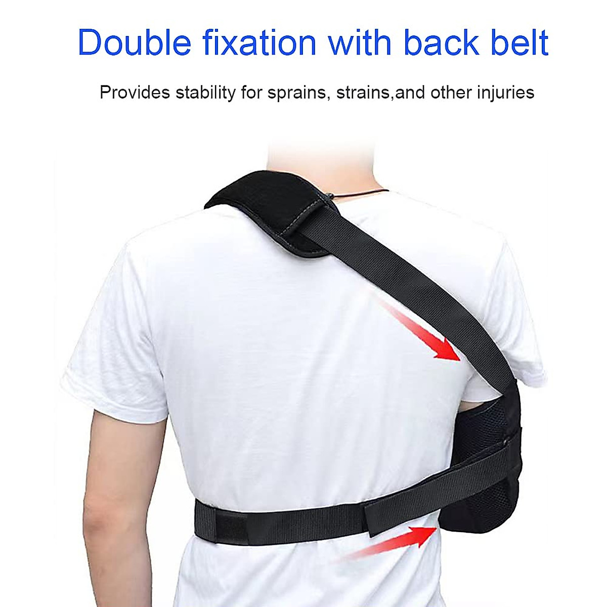 TODDOBRA Arm Sling Shoulder immobilizer for Shoulder Injury with Back Belt Men & Women Shoulder Immobilizer Left and Right Arm Lightweight Rotator Cuff Arm Support for Elbow Wrist Injury -(Size S)