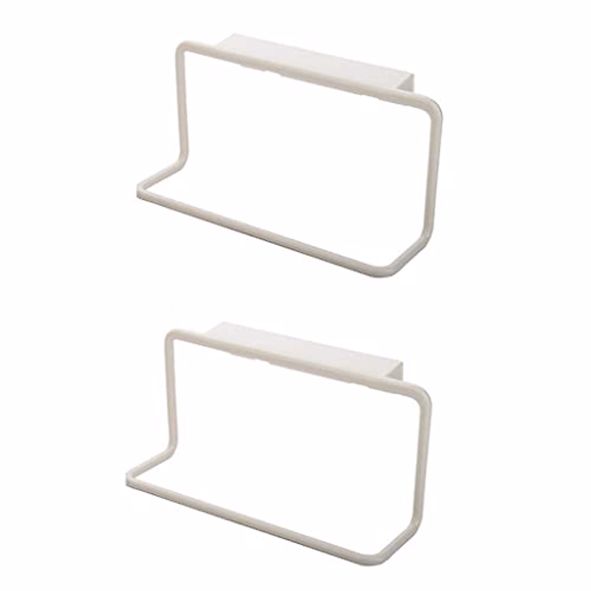 Modern Kitchen Over Cabinet Plastic Towel Rack, Hang on Inside or Outside of Doors, Storage and Organization for Hand and Dish Towels, Rag(White)