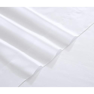 Laura Ashley Home | Tencel Collection | Bed Sheet Set - Silky Soft, Moisture-Wicking & Breathable Bedding, King, Augusta White