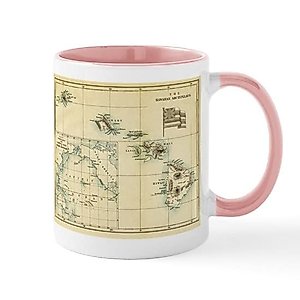 CafePress Antique Hawaii Map Mug Ceramic Coffee Mug, Tea Cup 11 oz