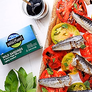 Wild Planet Wild Sardines in Extra Virgin Olive Oil, Lightly Smoked, Tinned Fish, Sustainably Wild-Caught, Non-GMO, Kosher, Gluten Free, 4.4. Ounce (Pack of 12)