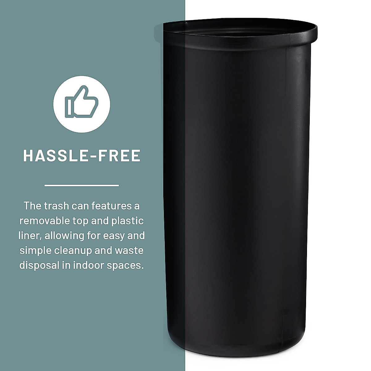 Safco Open-Top Modern Trash Can, Durable & Puncture-Resistant Stainless Steel, 14 Gallon, White