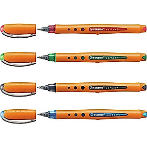 STABILO Worker Rollerball - Assorted Colours, Pack of 4