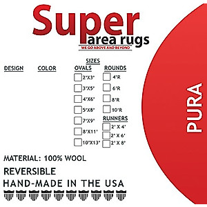 Super Area Rugs Pura Braided Wool Rug Extra Soft Reversible Living Room/Bedroom Carpet, Wheat, 4' x 6' Oval