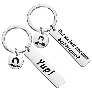 FAADBUK Stepbrothers Inspired Gift Best Friends Keychain Set BFF Gift Did we just become best friends? Yup! (best friends? Yup!)