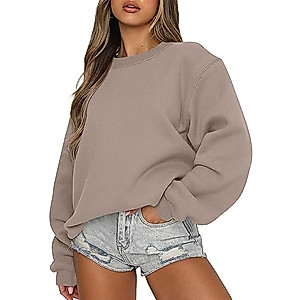 EFAN Women Sweatshirts Oversized Crew Neck Pullover Cute Casual Hoodies 2023 Fall Outfits Fashion Clothes