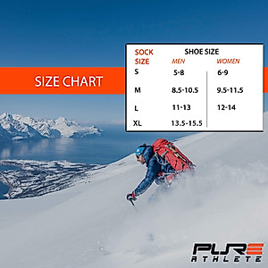 Pure Athlete Ultra-Thin Lightweight Ski Socks - Snowboarding Skiing Sock, Merino Wool (Small, 5 Pairs - Black)