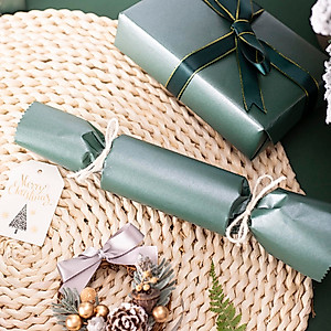 Flyhill Mini Dark Green Wrapping Paper Roll-17inch*32.8ft（46.8sqft- Solid Color with Pearly-Luster Gift Wrap for Christmas,Birthday,Bridal Shower，Holiday,Wedding