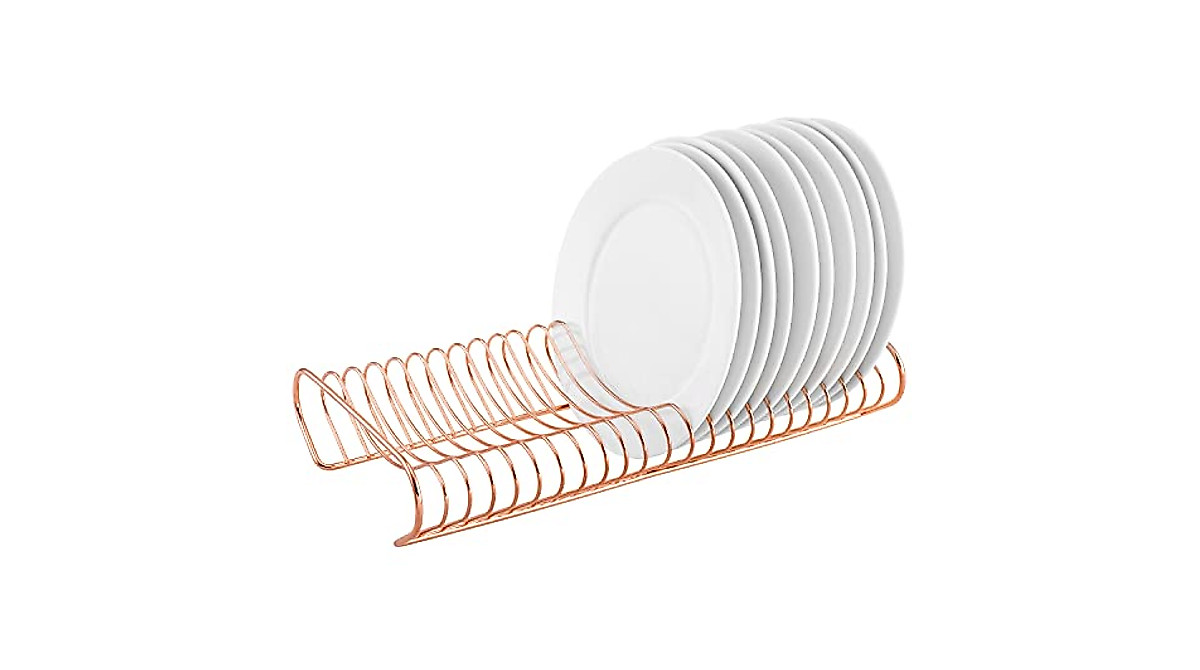 Rose Gold Dinner Plate Rack Organizer | MyGift