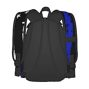 Unisex Backpack Multipurpose Rucksack Anti Theft Backpacks with Padded Straps Big Capacity Backpack American Thin Blue Line Flag Police Love Heart Black Fashion Backpack