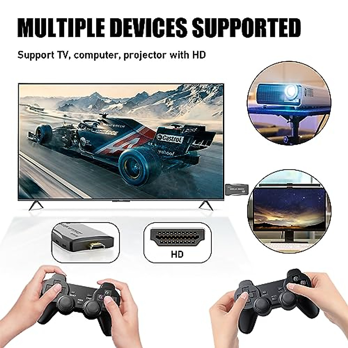 Retro Game Console - Retroplay Stick - Emulator Console S2 12000+ Classic Video Games,9 Emulators,Plug & Play Video Games for TV,Nostalgia Stick Support 4K HDMI Port,2 Wireless Gamepads(64G)