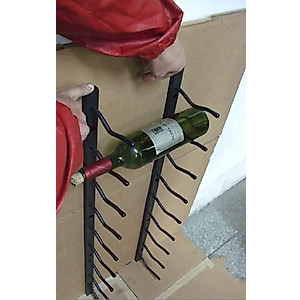 ZUOTEN 9 Bottle Wall Mounted Wine Rack | Black Fashion Modern Wine Cabinet Wall Mounted Wine Bottle Rack Metal Mounted Wine Rack Hanging Wine Rack for Home