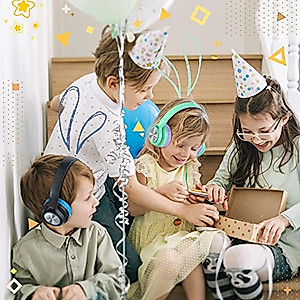 LORELEI E7 Kids Headphones with Microphone, Safe Volume Limiter 85/94dB, Foldable Stereo Tangle-Free On-Ear Wired Headphones for Toddlers/Boys/Girls/School/iPad/Laptop/Travel (Black&Blue)