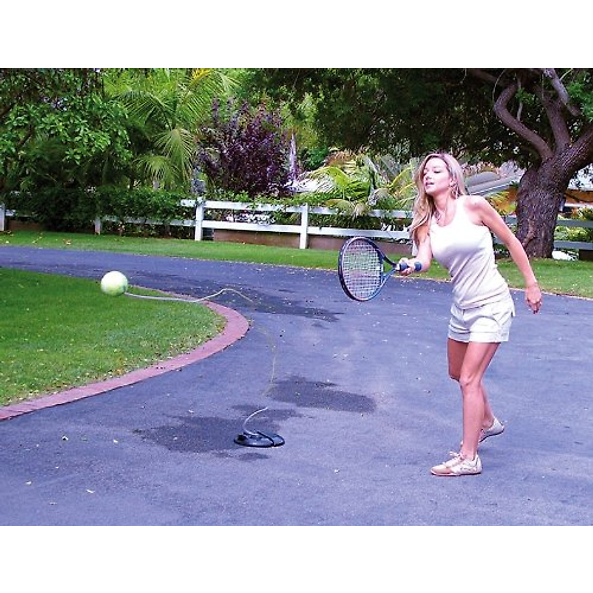 SKLZ Dual Swivel Tennis Ball Launcher, Multipurpose Trainer, 15-Foot Kinetic Cord, Ages 7 and Up