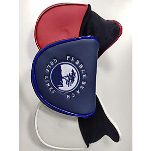 DBYAN Pebble Beach Golf Links Magnetic Mallet Putter Head Covers for Scotty Cameron, Taylormade, Titleist, Ping and Mizuno Putters,Red