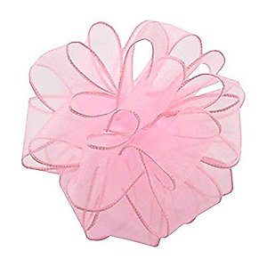 Berwick Offray DWI Sheer Spring Wired Edge Ribbon-2-1/2 Wide X 50 Yards-Pink Ribbon