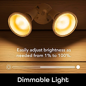 Geeni LUX Smart Floodlight, White – Outdoor 2700K-6500K Dimmable LED Bulb, E26, PAR38, 11W, 1000 Lumens – No Hub Needed - Compatible with Alexa, Google Home, Requires 2.4 GHz WiFi, 2 Pack