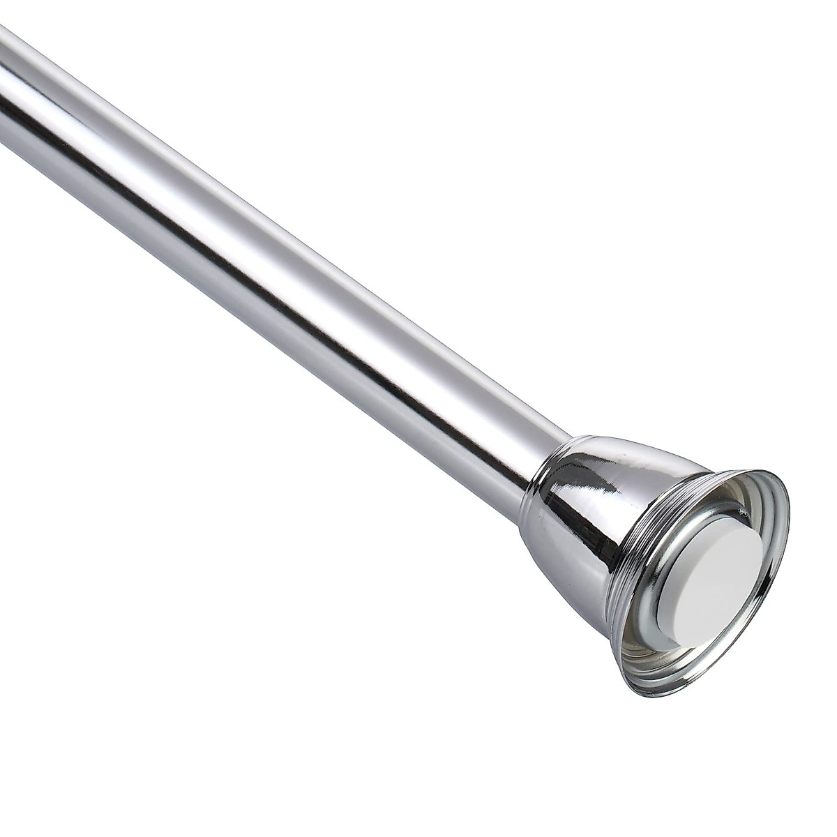 Splash Home Eire Shower Curtain Rod, 42 to 72 Inches Steel Adjustable Tension Curtain Rod - Non-Slip, No Drilling Shower Rods for Bathroom, Chrome