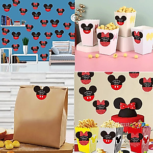 Mouse Stickers Vinyl Chalkboard Stickers 2.38 x 2In Thank You Stickers Mouse Head Stickers-200 Pcs PVC Stickers for Envelope Seals Birthday Party Baby Shower Decor