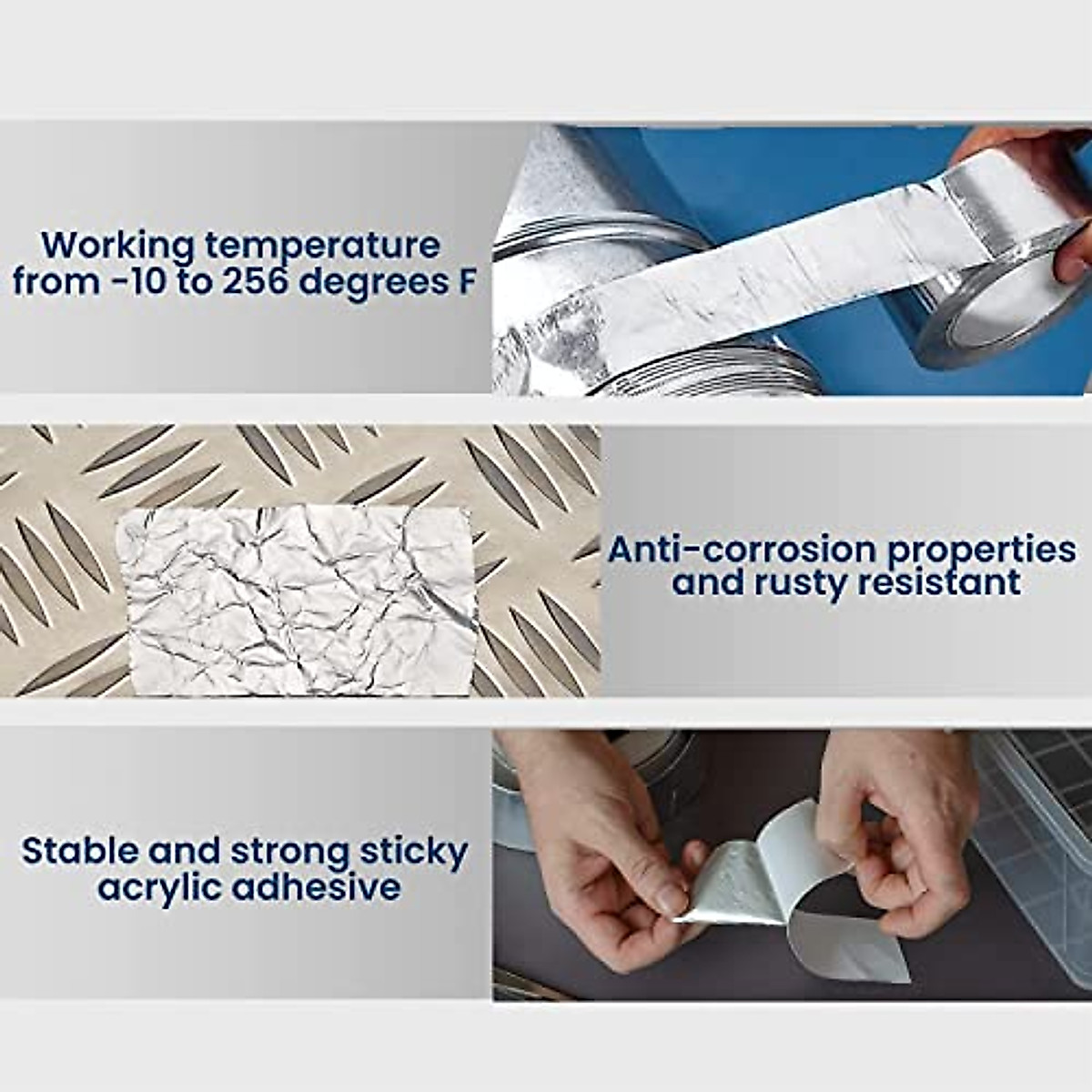 Lichamp HVAC Tape, Aluminum Foil Tape Metal Insulation Tape for Ductwork, AC Air Conditioner Sealing, 2 inch x 70 Yards (210 feet), A201SL