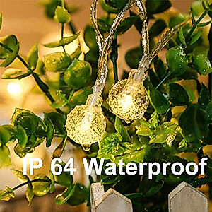 YZIXNUY Warm White Outdoor String Lights Solar/USB Powered, 22.3FT 40 LED Crystal Globe Fairy Lights with 8 Lighting Modes for Indoor Outside Garden Backyard Party Wedding (Warm White)…