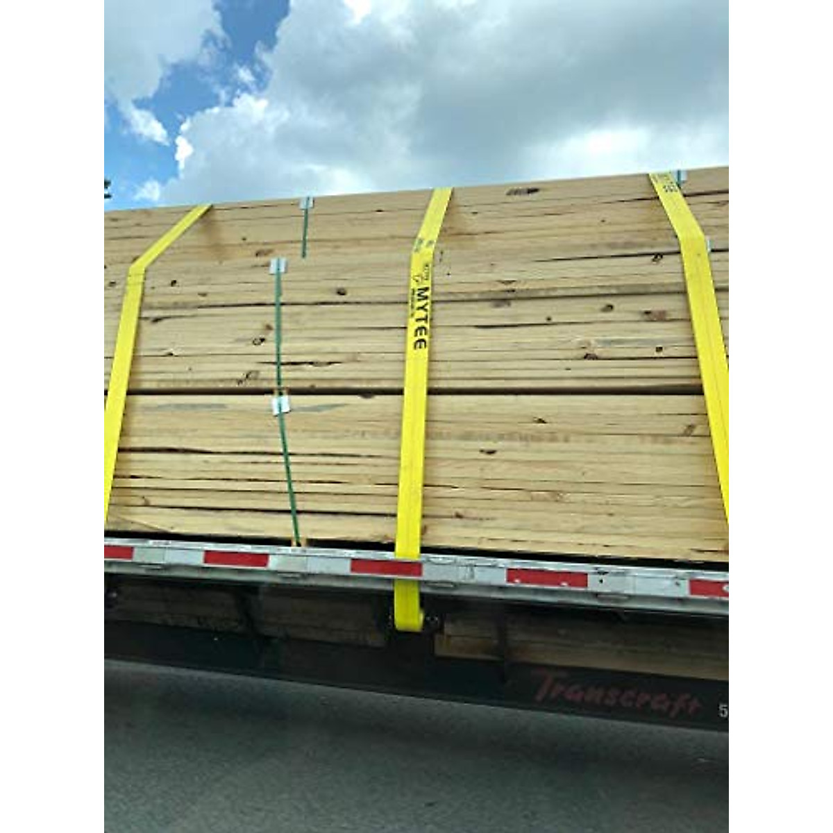 Mytee Products (10 Pack Winch Straps 4" x 27' Yellow Heavy Duty with Flat Hooks WLL# 5400 lbs | Flatbed Straps Tie Down 4 Inch Cargo Control Truck Straps for Flatbed Truck Utility Trailer