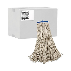 Boardwalk 720C Mop Head, Economical Lie-Flat Head, Cotton Fiber, 20oz, White, 12/Carton