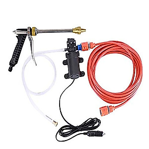 MASO Portable High Pressure Washer 12V, Car Electric Water Cleaner Wash Pump Kit +Jet Wash Cleaner Hose for Car Home Garden Wash
