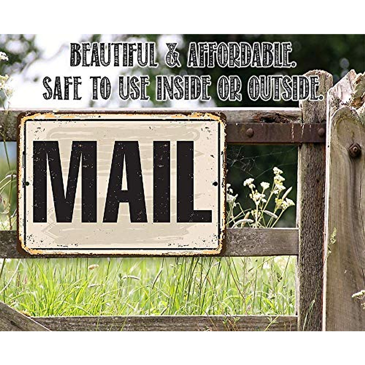 Mail Metal Sign - Great Home and Post Office Decor, Mail Delivery Sign and Mail Collection Box Decoration, Classic Gift for Mail Man, 8x12 Use Indoors/Outdoors Durable Vintage Metal Sign