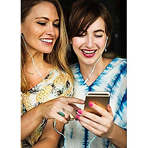 Headphones with Microphone, Boost+ Balanced Bass Driven Earbuds, Microphone Volume Slide Control, Lightweight Earphones with 3.5mm Connector Jack for Laptop/Smartphone/PC, Black