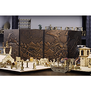 CZYY DND Dungeon Master Screen Faux Leather Embossed Dragon & Mimic, Four-Panel with Pockets DM Screen for Dungeons and Dragon, Pathfinder, D&D