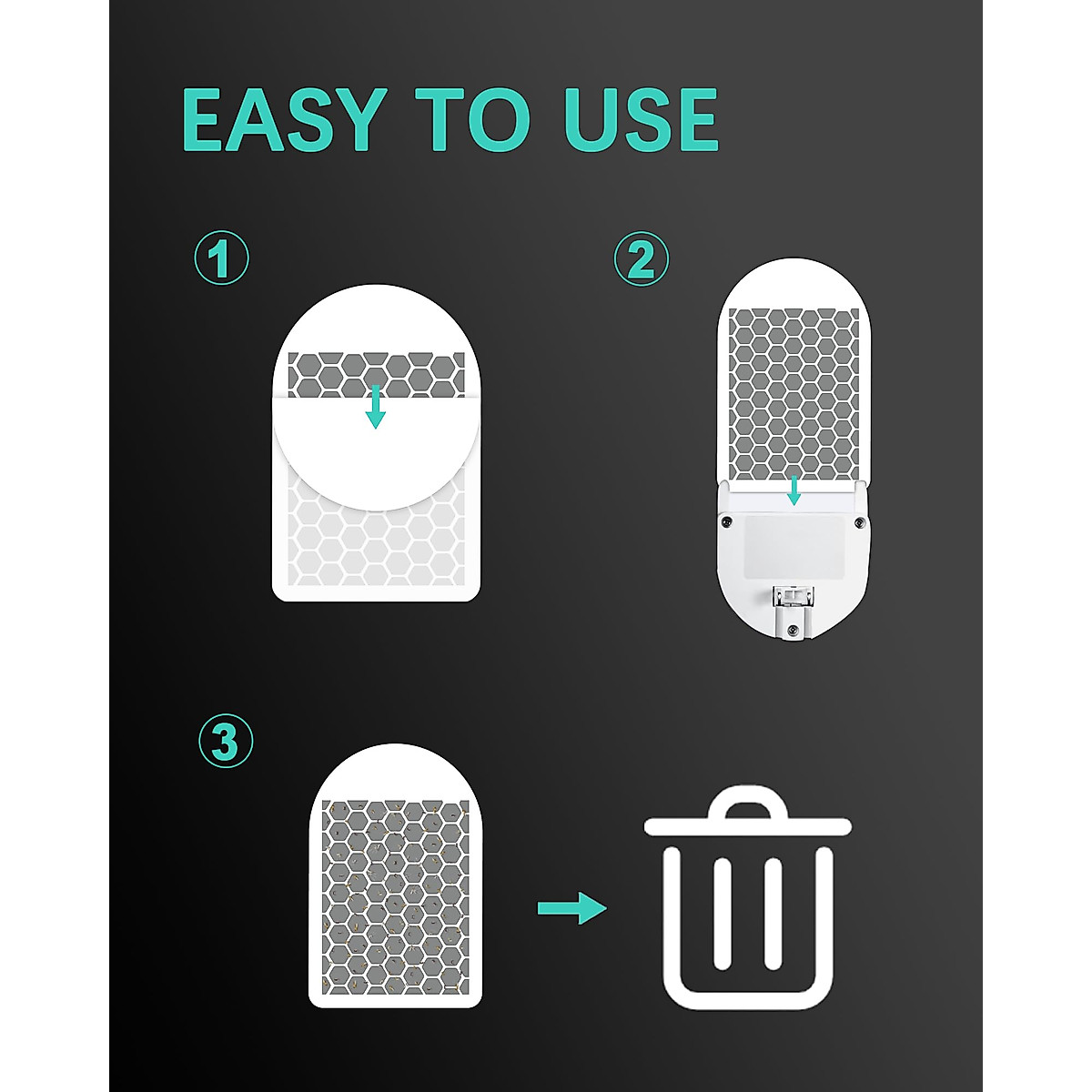 24 Pack Refill Glue Card Compatible with LiBa FT06 Flying Insect Trap, Replacement Sticky Glue Boards for Fruit Fly Traps for Indoors