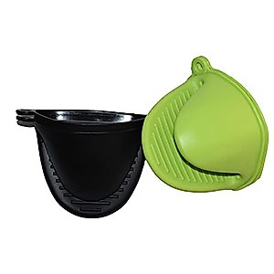 ZHENSHUN Kitchen Multi-Functional Tools, Anti Scald, Anti Slip, Heat Insulation, high Temperature Resistance, Microwave Oven, Outdoor,Cooking,Barbecue, Working, Green and Black (2 Pairs), Green Black