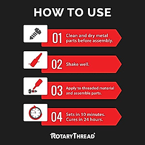 Permanent Hold Threadlocker, Heavy Duty High Strength Adhesive Locks Metal Fasteners Curing Sealant 0.35oz (RT272) by Rotary Thread