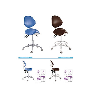 SoHome Two-Way Adjustment Dental Saddle Chair Doctor's Stool PU Leather Medical Mobile Chair