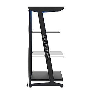 Atlantic Dardashti 4-Tier Gaming Shelf Console Storage, Modern Display Shelving Unit for Gaming Desk Setup Workstation - Midight Black